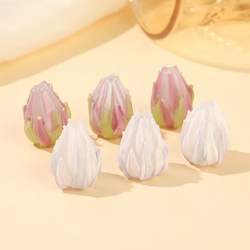 2025 2 шт. модные очаровательные белые фиолетовые бусины-тюльпаны ручной работы лэмпворк стеклянные браслеты с цветочным принтом из бисера серьги DIY аксессуары mix 2 colors