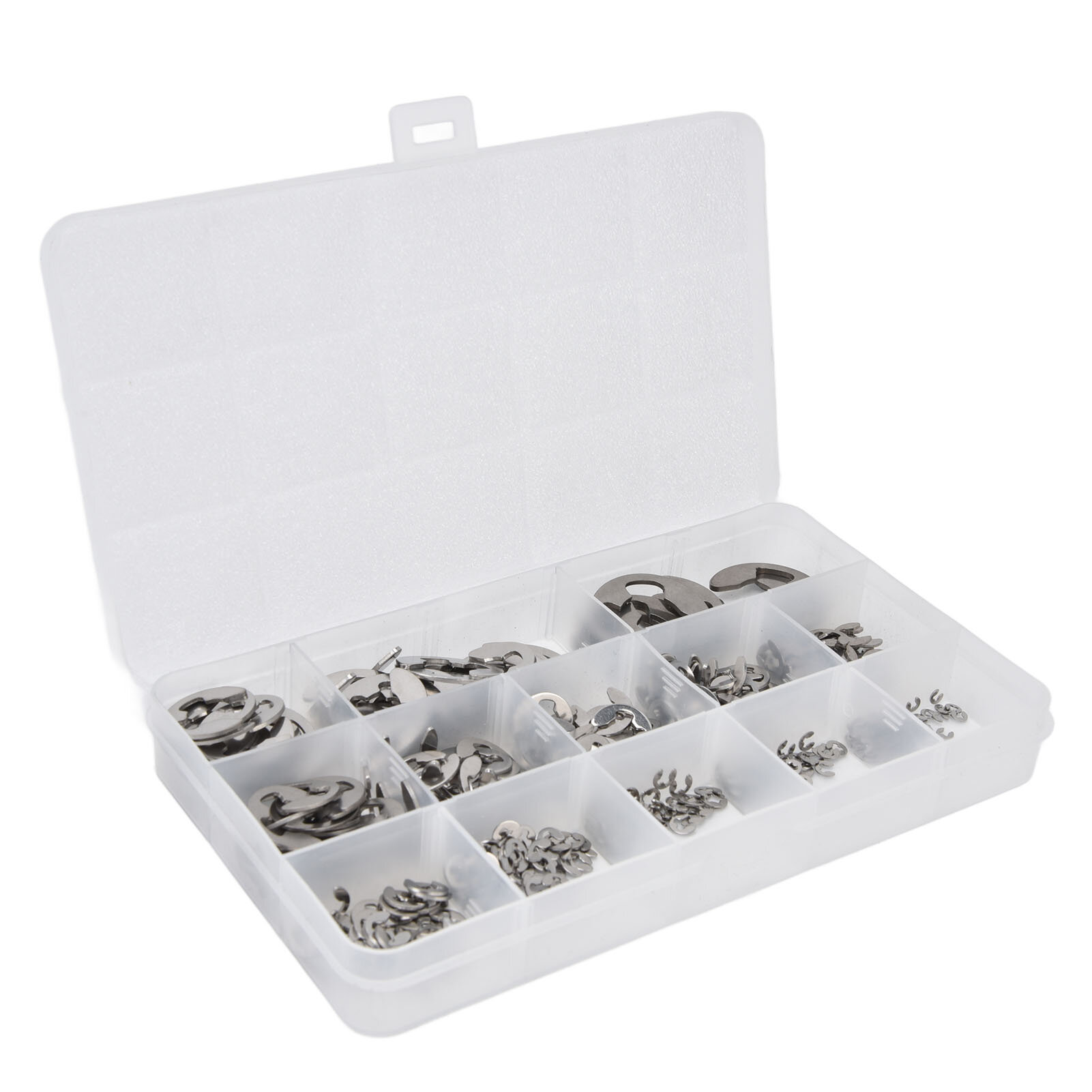 400 шт. E-зажимное стопорное кольцо, ассортиментный набор из нержавеющей стали 604, комплект для подшипника