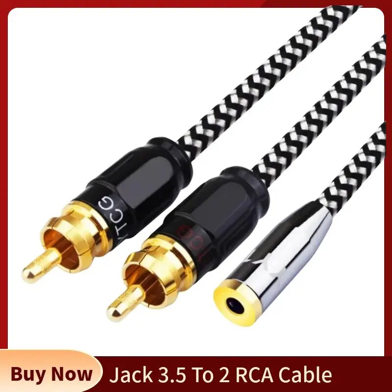 Аудиокабель RCA, аудиоразветвитель с разъемом 3,5 на 2RCA, кабели 3,5 мм, кабель «Мама-папа», Кабель Aux для ТВ, ПК, усилителей, DVD, VCD, провод для динамика