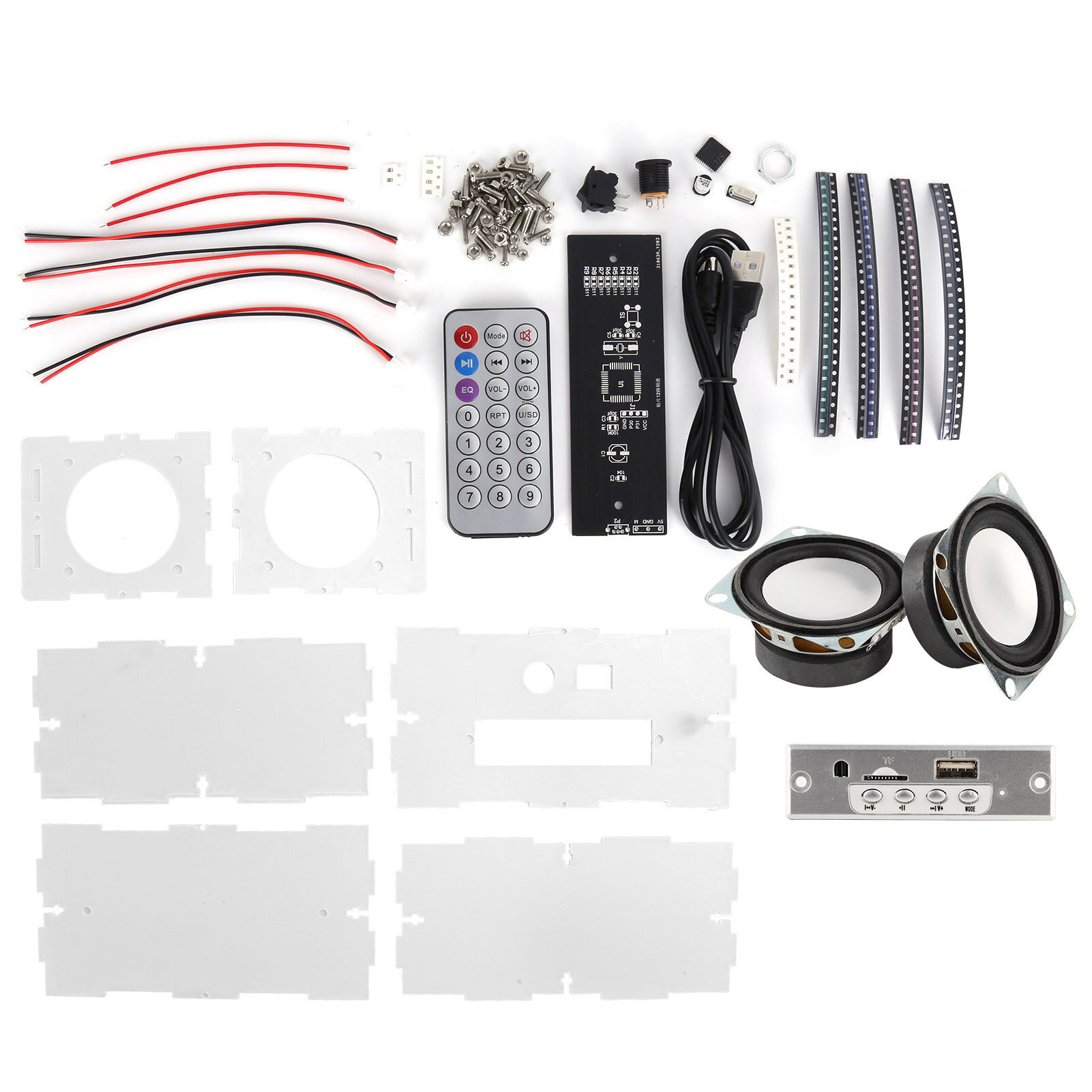 DIY Bluetooth Box Kit Small Electronic Sound усилитель прозрачный набор корпусов (12 -канал Spectrum Bluetooth -динамики 40 Гц динамики)