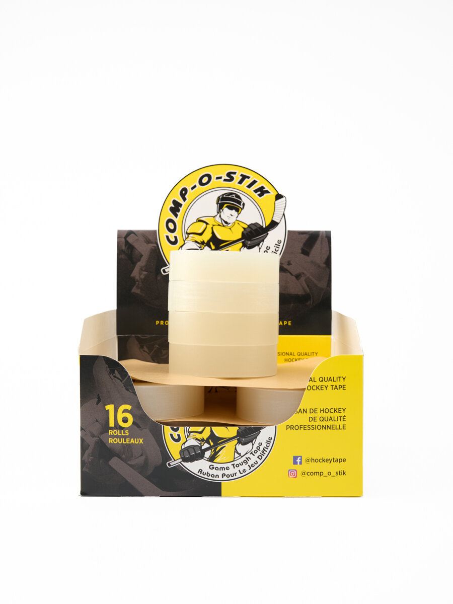 Лента хоккейная для щитков 24мм*27м, прозрачная, набор из 16шт, Comp-o-stik