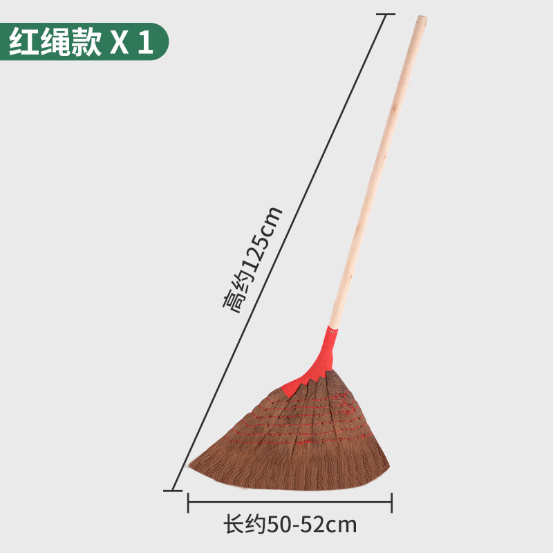 Метла "Пальмовая", с длинной ручкой, из щетины, деревянная