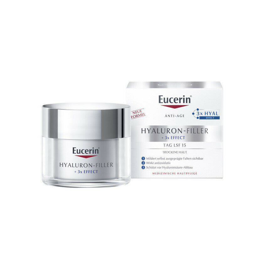 Eucerin hyaluron-filler крем для дневного ухода за сухой чувствительной кожей spf15 50 мл