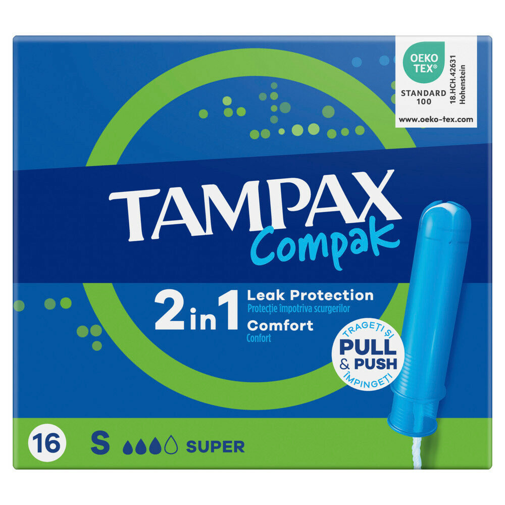 Tampax тампоны compak super с аппликатором 16 шт.