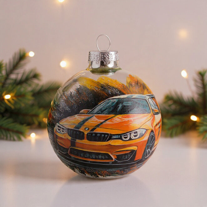Новогодняя игрушка BMW , елочная игрушка