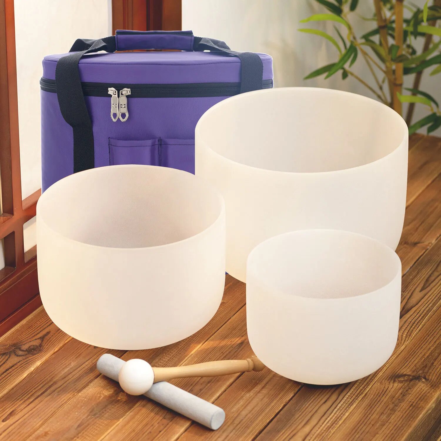 KVKA Поющие чаши кварца набор из 3 предметов 432hz