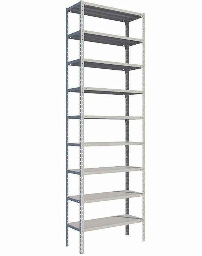 Стеллаж металлический Промет MS Strong 2200х1200х600 9 полок (для дачи, архива, магазина, 150 кг на полку, 750 кг на секцию)