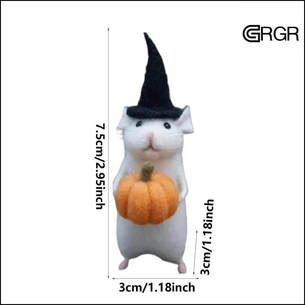 Ручные фетровые мыши с тыквой