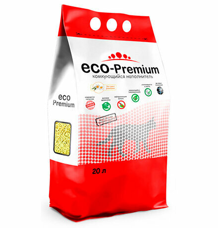 С ароматом Ромашки 20 л наполнитель эко премиум для кошачьего туалета древесный комкующийся (7,6 кг)