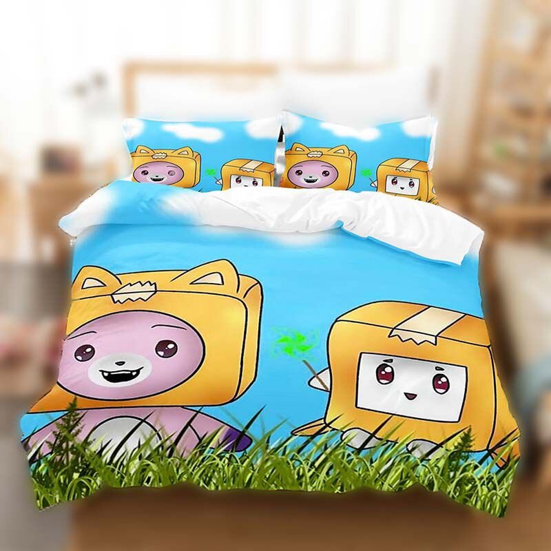 Набор постельного белья lankybox charming для всех возрастов с комфортным ощущением голубой зеленый европа двойной 200×200см