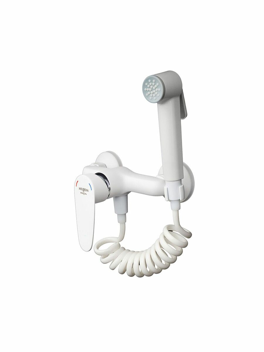 Melodia Della Vita Смеситель душ MELODIA Moderno картридж д.35мм с гиг. лейкой и держ. на корпусе MDV35151wt