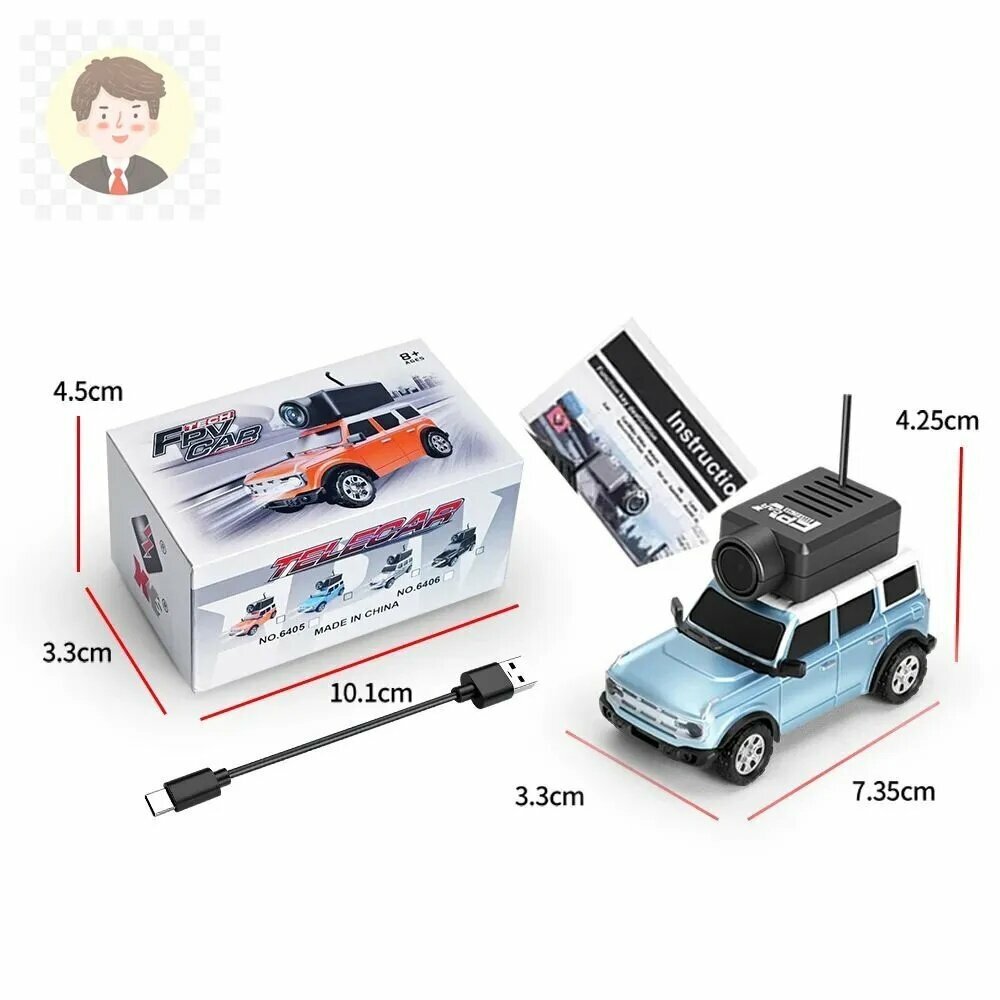 Радиоуправляемые машинки WLtoys 1:64 Mini 6405 с HD камерой, гоночный автомобиль 120 Широкоугольный 2.4G 720P с двойным управлением