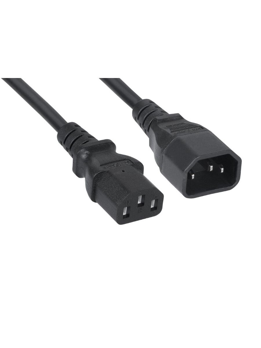 Кабель питания Cabeus "PC-189", для мониторов, медь, черный, 0,6 м