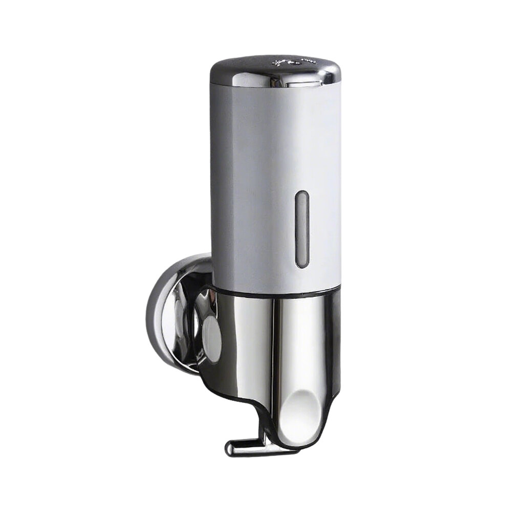 Душевой мыльный диспенсер для гостиничных ванных комнат, ручной рычажный дезинфицирующий бокс для рук, одинарный и двойной цилиндрический бокс для жидкого мыла, серебристый 500мл, 1шт