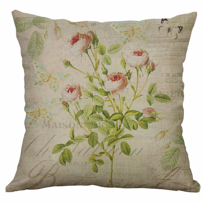 Чехол для подушки винтажный цветочный хлопок лен мягкий декоративный для дома комфорт, красный