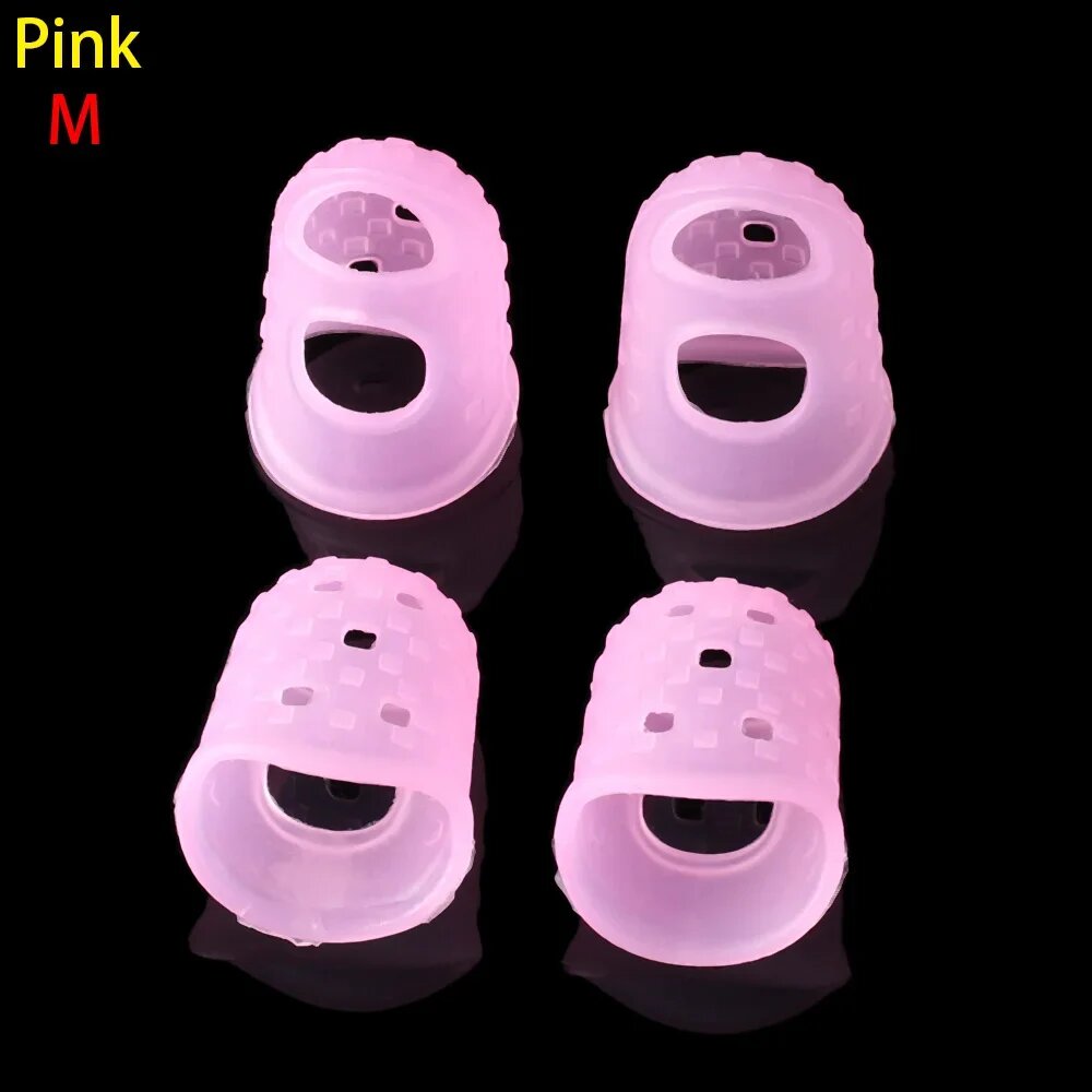 Накладки для пальцев гитары силиконовые, розовые, M-Pink, 4 шт.