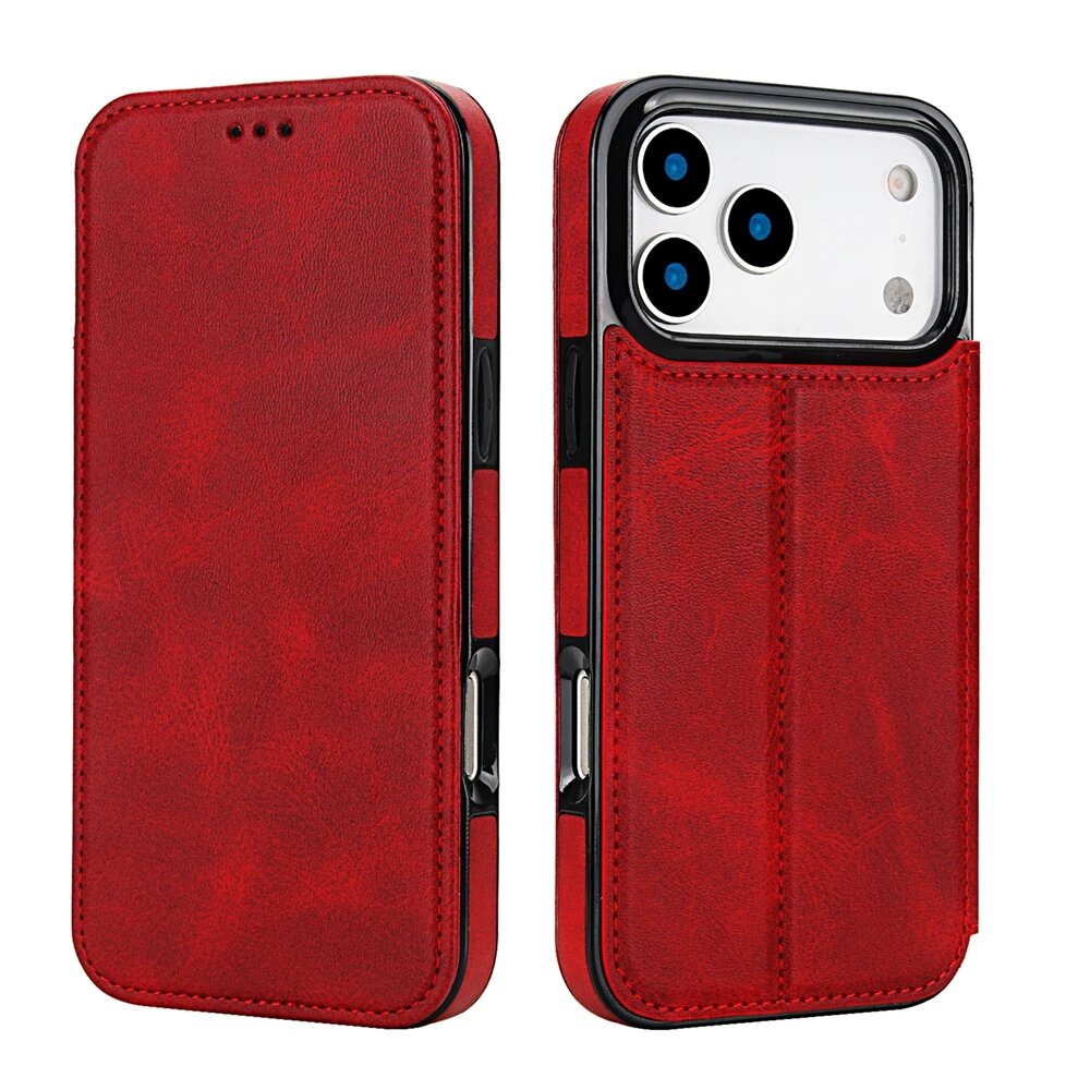 Кожаный чехол-кошелек для карточек для iphone Air 17 Promax 16 Plus 15 Pro max 14 Pro 13 12 Флип-чехол с отделениями для денежных карт Кожаный чехол для телефона