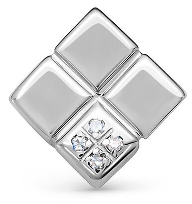 Подвеска, белое золото, 585 проба, родирование, бриллиант