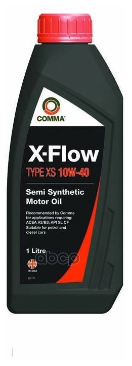 COMMA COMMA 10W40 X-FLOW TYPE XS (1L) масло мот! полусин ACEA A3/B3, API SL/CF