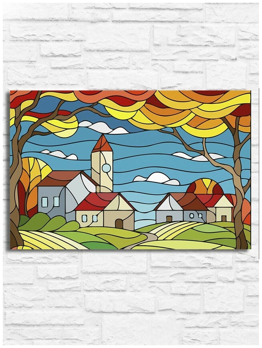 Картина по номерам на холсте пейзаж осень (мозаика) - 9257 Г 20x30