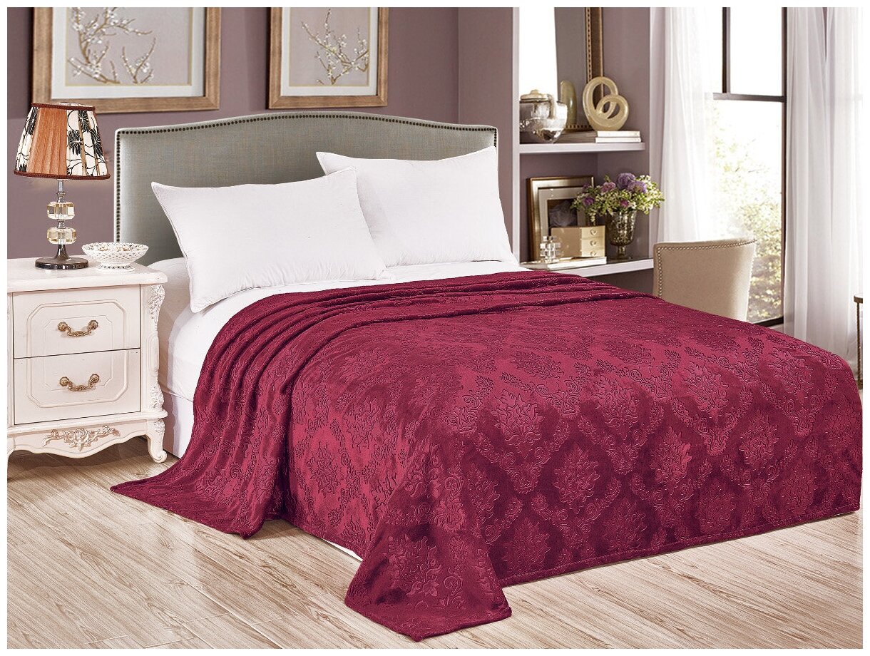 150/116-pv Венеция 150х200 однотонный с тиснением микрофибра плед AlViTek