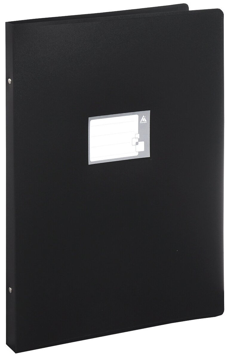 Папка на 4-х кольцах Бюрократ -0827VA3BLCK A3 верт. пластик 0.8мм кор.27мм черный