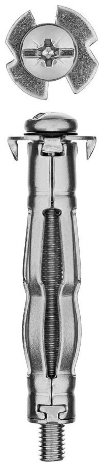 Анкер молли для пустотелых материалов, 13 мм х M8 x 80 мм, 35 шт, оцинкованный, ЗУБР