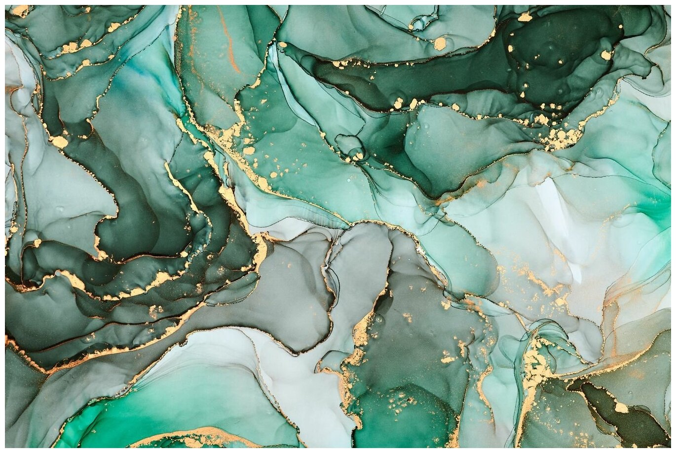 Фотообои Уютная стена "Хвойный флюид арт" 410х270 см Бесшовные Премиум (единым полотном)