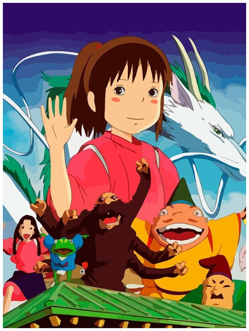 Картина по номерам на холсте Аниме Унесенные призраками Тихиро - 6528 В 30x40