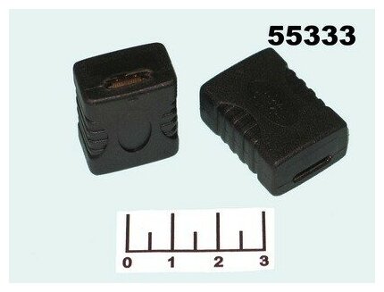 Переходник mini HDMI 2 гнезда gold