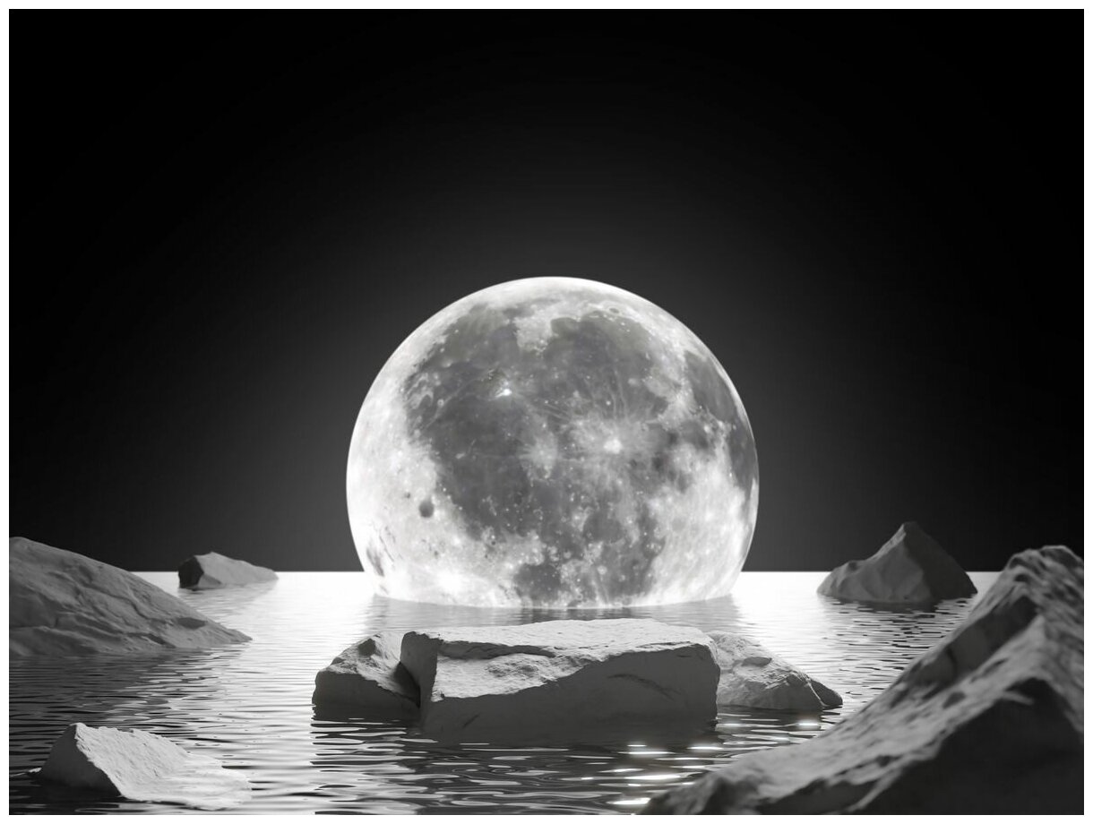 Фотообои Уютная стена "Фантастический свет луны" 360х270 см Виниловые Бесшовные (единым полотном)