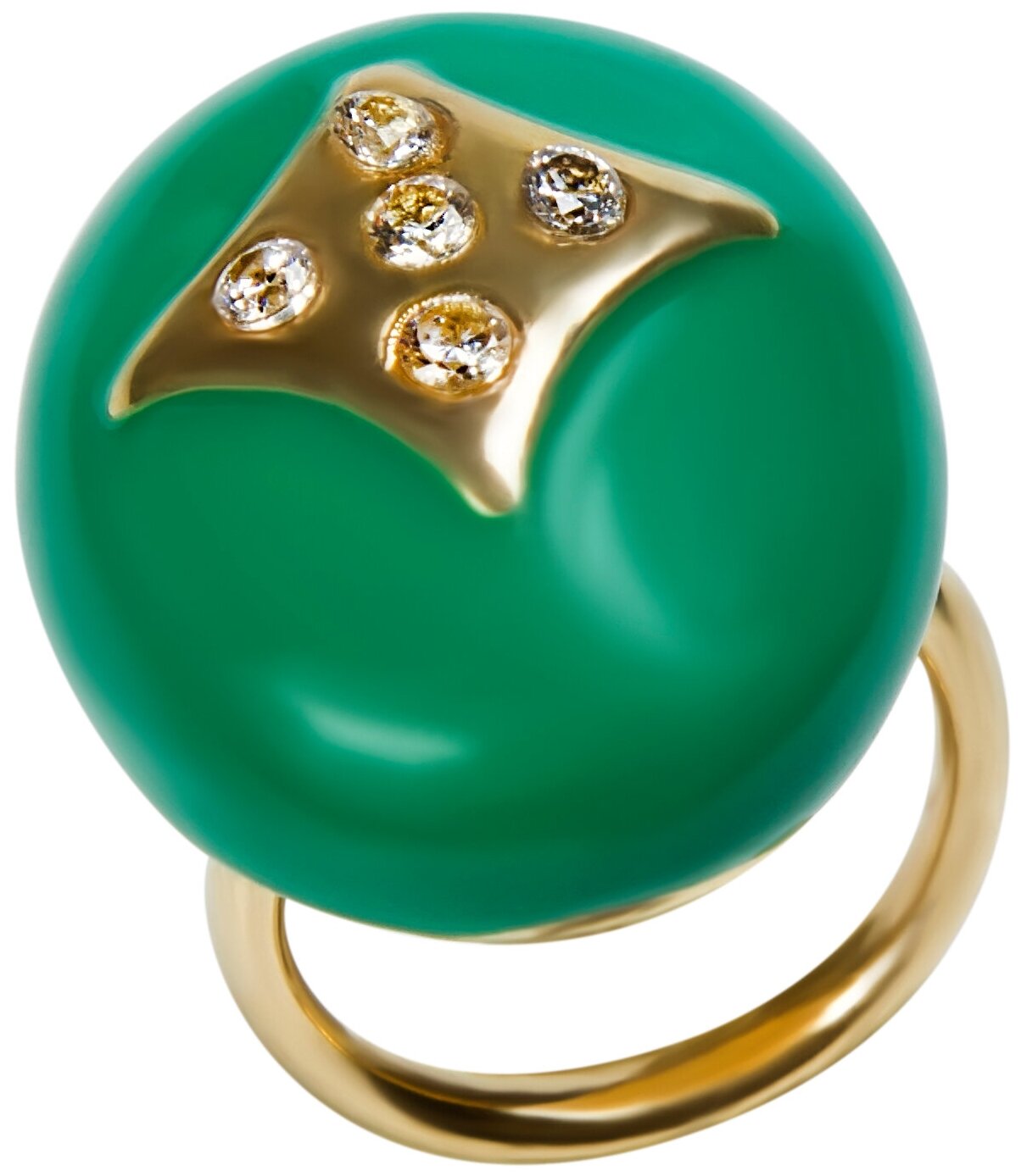 Кольцо разъемное, серебро, 925 проба, золочение, фианит, эмаль