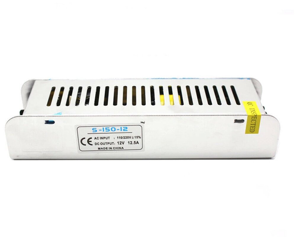 Блок питания, 12 Вольт DC, 150 Ватт, узкий slim, IP33