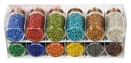 "Zlatka" набор бисера для рукоделия SGB №2 ассорти прозр. с сереб. отверстием