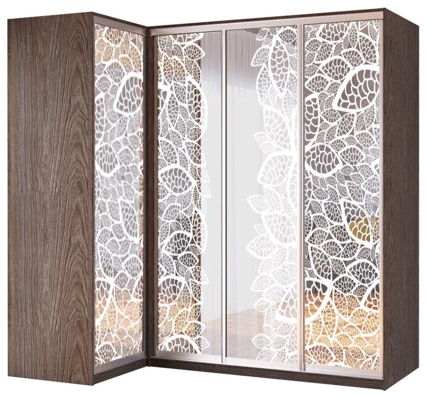 Шкаф-купе угловой Премьер-17 для одежды четырехдверный 100*220*60