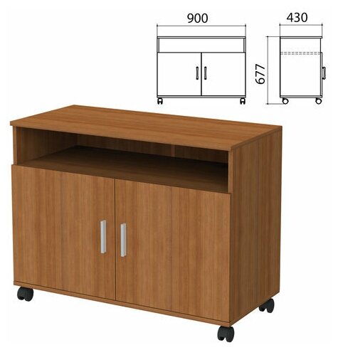 Тумба для оргтехники "Канц", 900х430х677 мм, 2 двери, цвет орех пирамидальный, ТК28.9