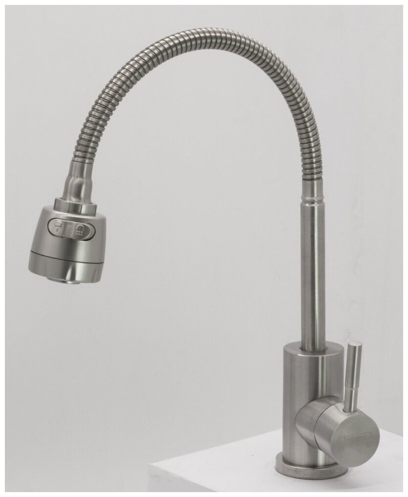Смеситель для кухни с гибким изливом, с режимом душ Hansen HN52032-G, цвет сатин