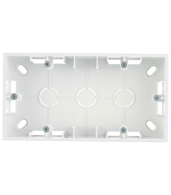 Коробка монтажная Simon 15 двухместная накладная белая (1590752-030)