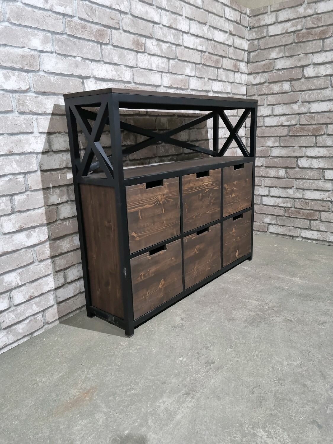 Комод лофт Penal-03, с 6 ящиками, для гостиной, для спальни, с размерами 120х100х30 см