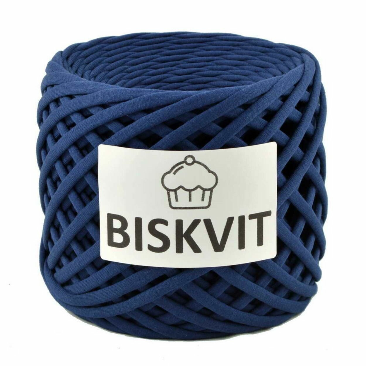 Трикотажная пряжа Biskvit (Бисквит) цвет Синий бархат, 330гр. 100м. (100% хлопок), 1 моток.