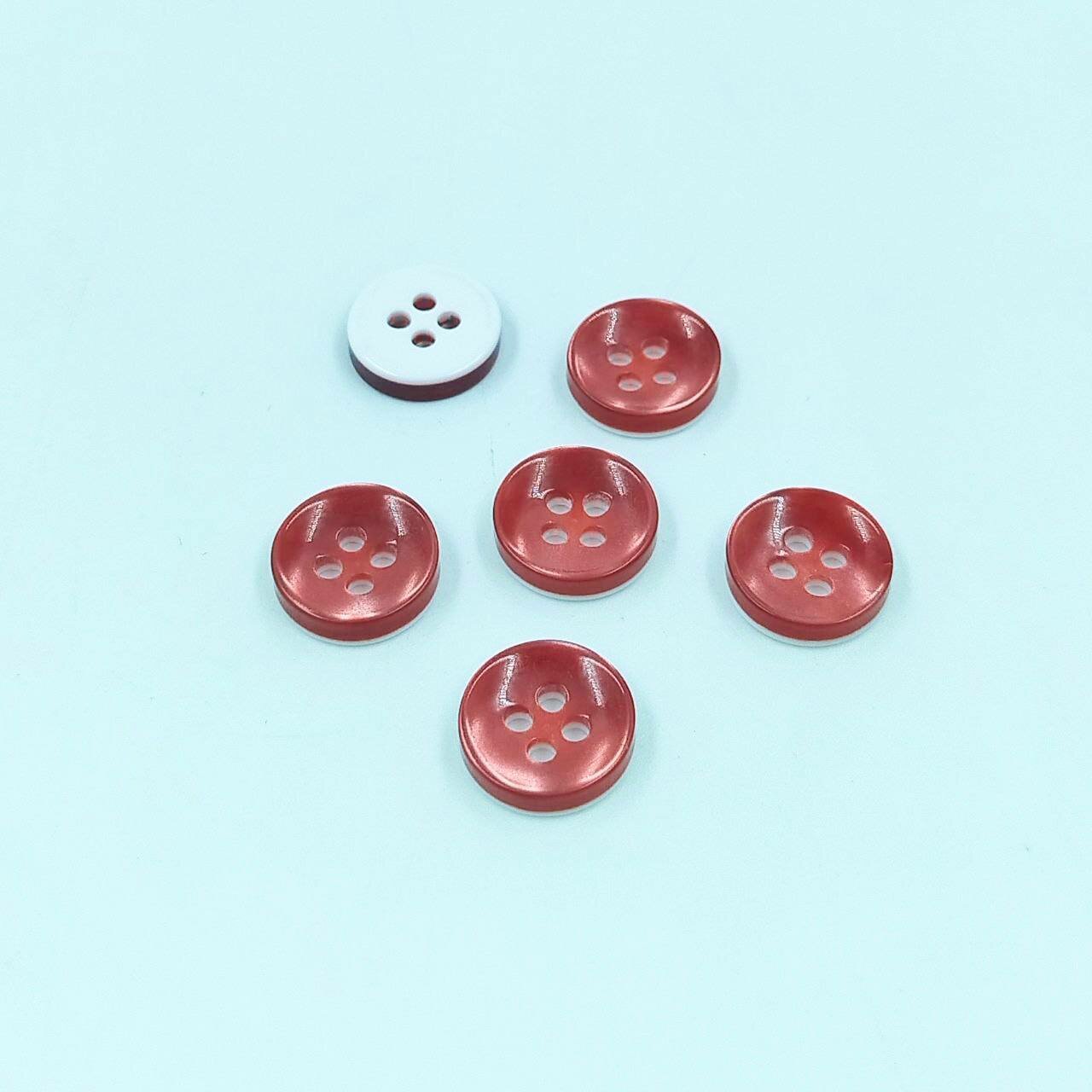 Пуговицы красные 10 шт 1.1 см