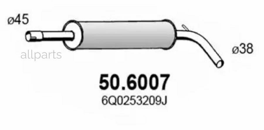 ASSO 50.6007 Глушитель средн. часть