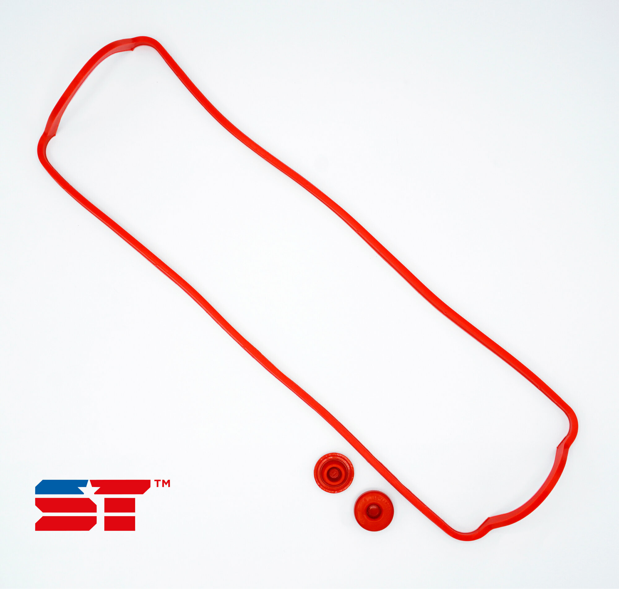 Прокладка клапанной крышки для ВАЗ 2108, 2 втулки красный силикон ST