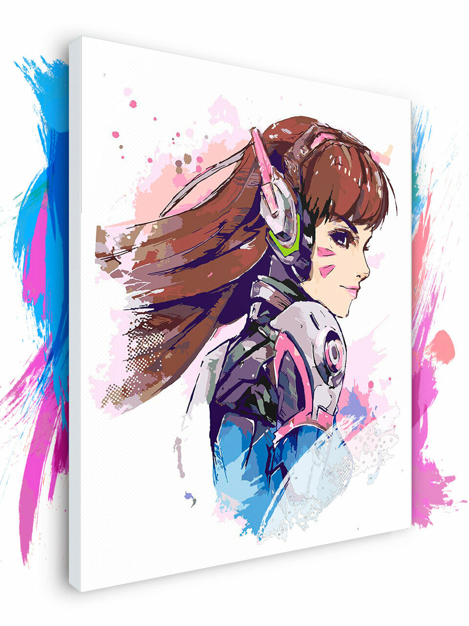 Картина по номерам на холсте Overwatch - D VA В профиль, 50 х 80 см
