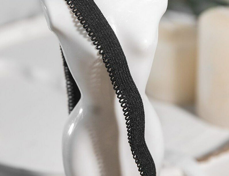 Резинка ажурная бельевая шир.10мм цв. черный упак.25 м