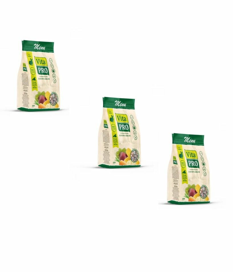 Vita Pro Корм сухой для кроликов, 400 гр, 3 уп