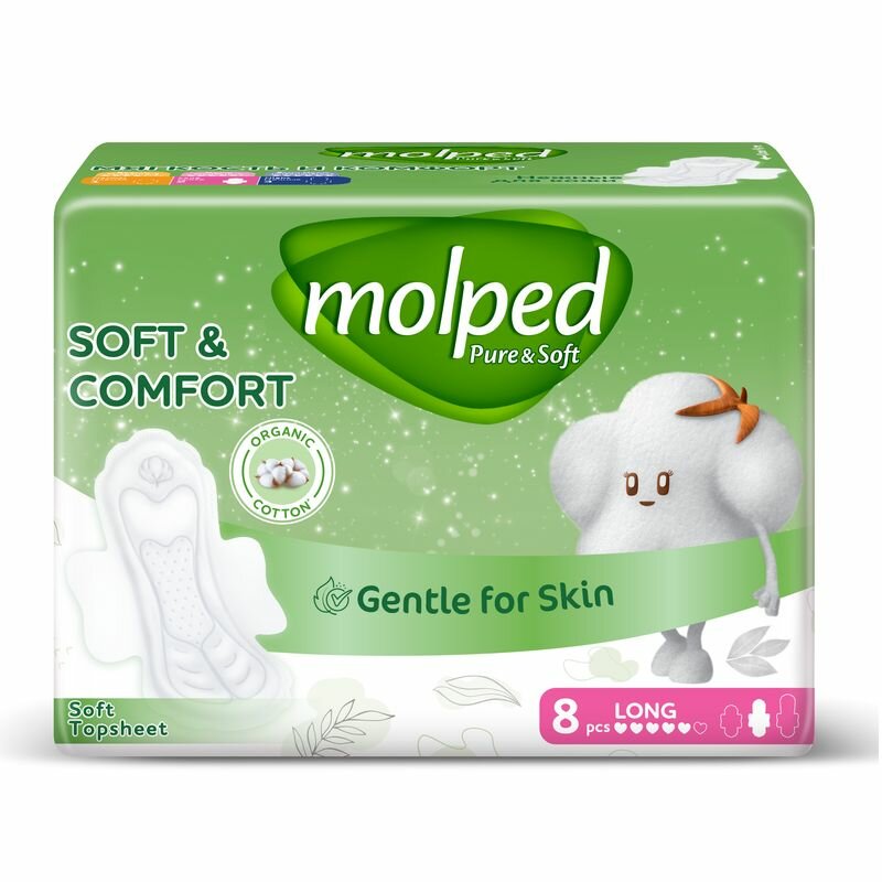 Molped Ультратонкие прокладки Pure & Soft, с крылышками, супер, 8 шт.