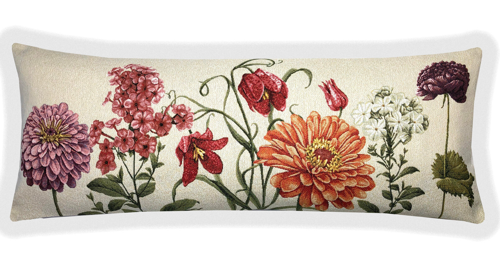 Декоративная гобеленовая наволочка "Разноцветье Цинния" 32*85 см MIDA VANERI