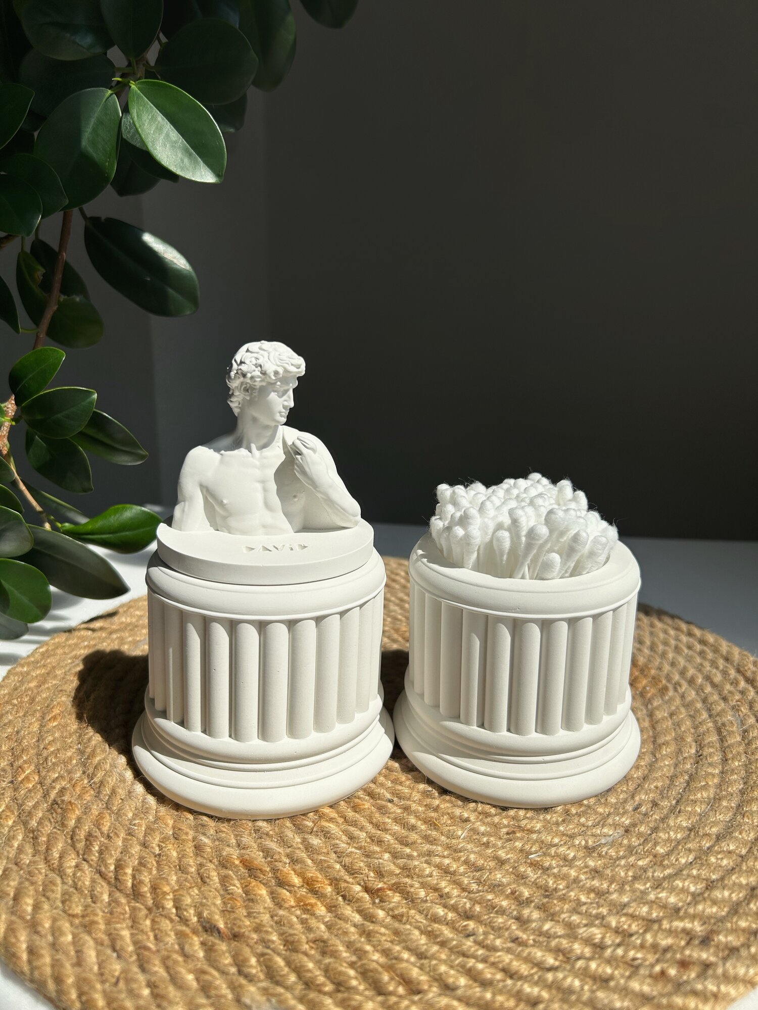 Набор органайзеров для ванной комнаты, для ватных палочек и дисков, Давид, Homelly Joy