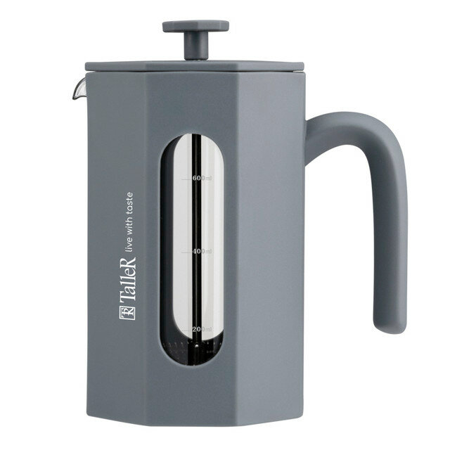 TALLER Лорензо френч-пресс 800 мл боросиликатное стекло нерж. сталь серый пластик